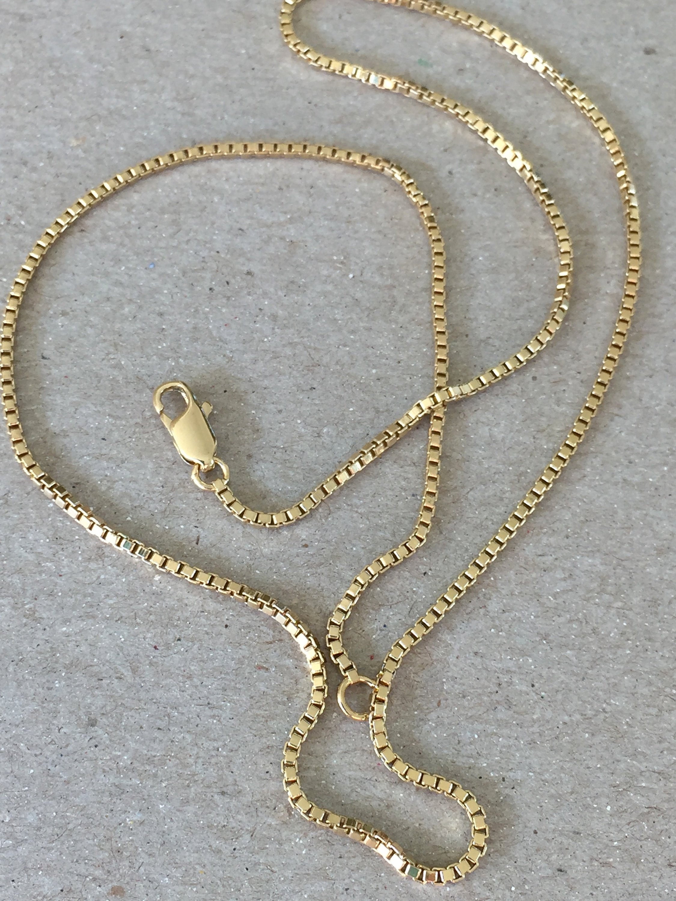 Gold Box Chain Necklace 30 Box Chain 1.5mm Simple Box - Etsy