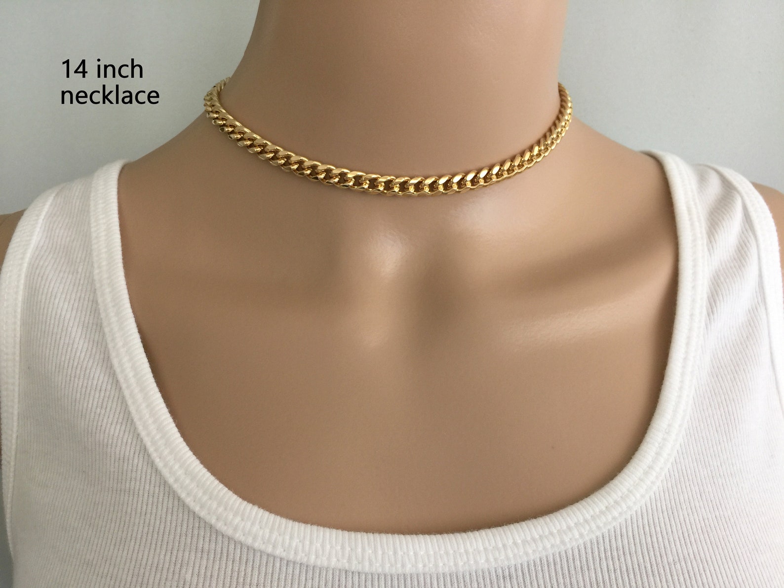 Thick Chain Necklace 6.4 Mm Heavy Gold Chain Necklace Bold - Etsy