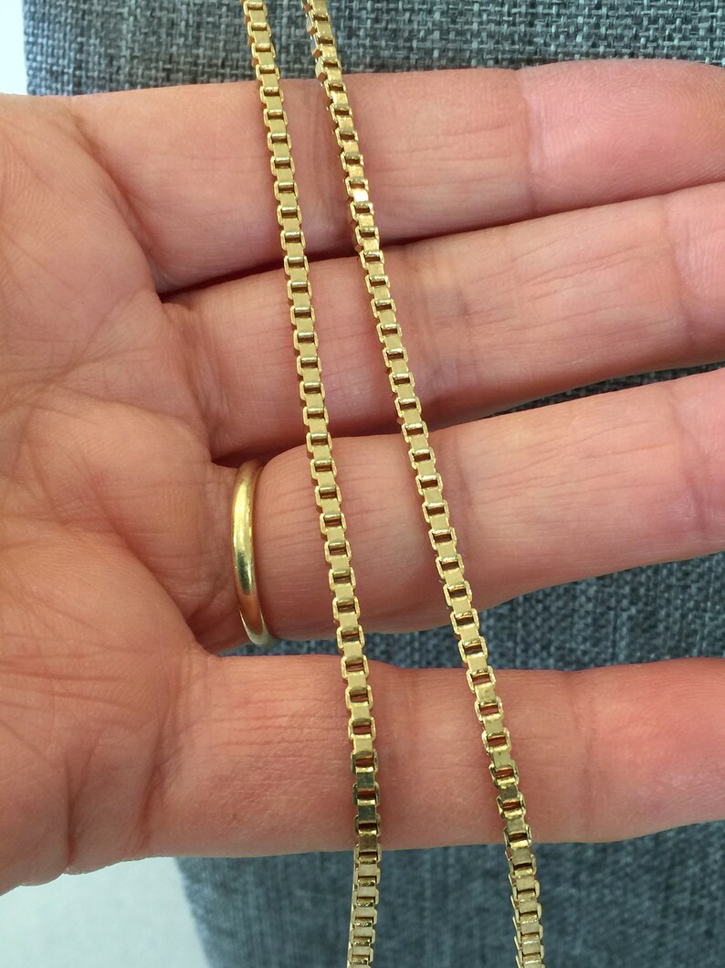 Gold Box Chain Necklace 26 Thick Chain 2.2mm Box | Etsy