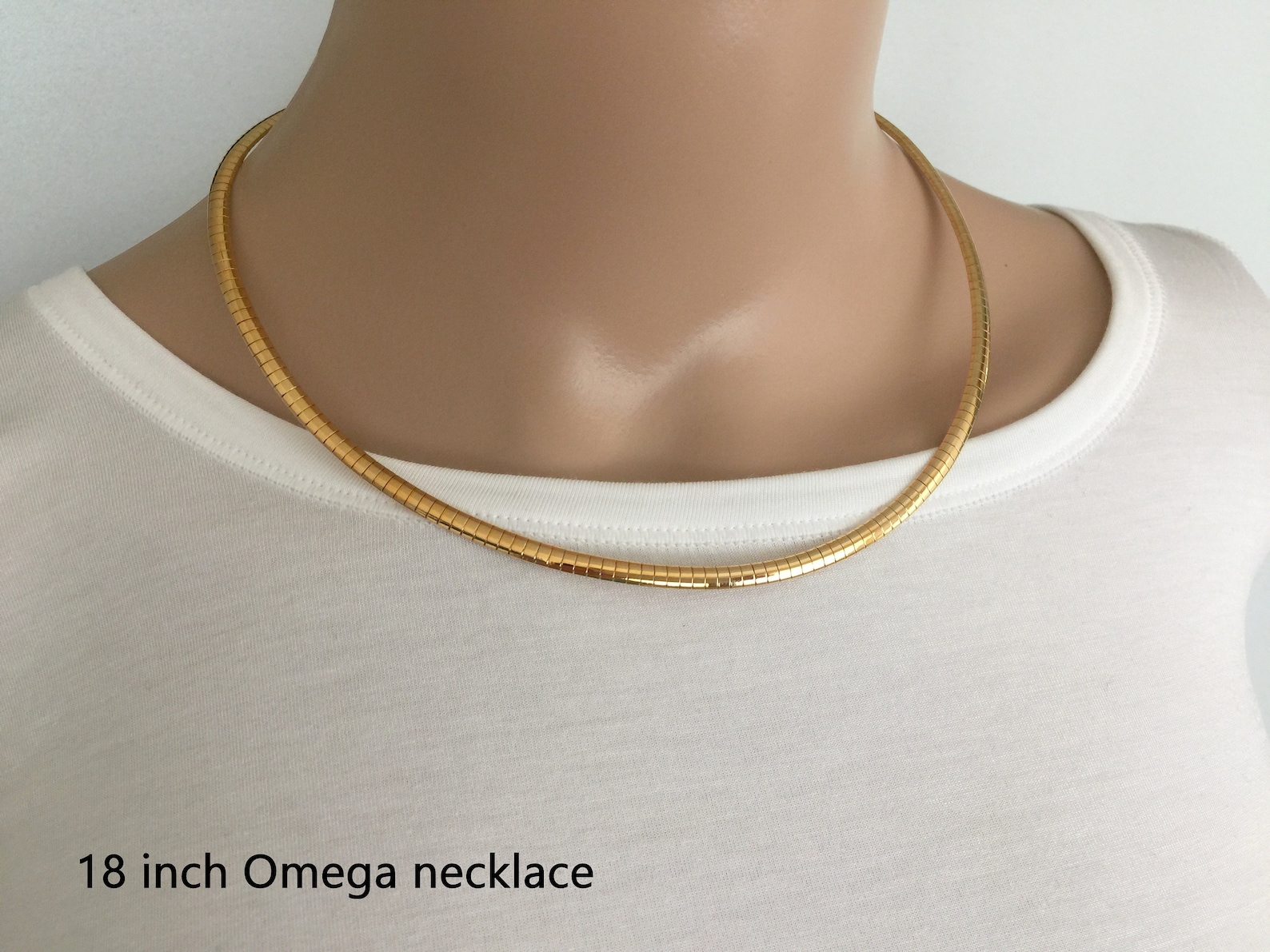 Gold Omega Necklace Statement Snake Herringbone Choker - Etsy