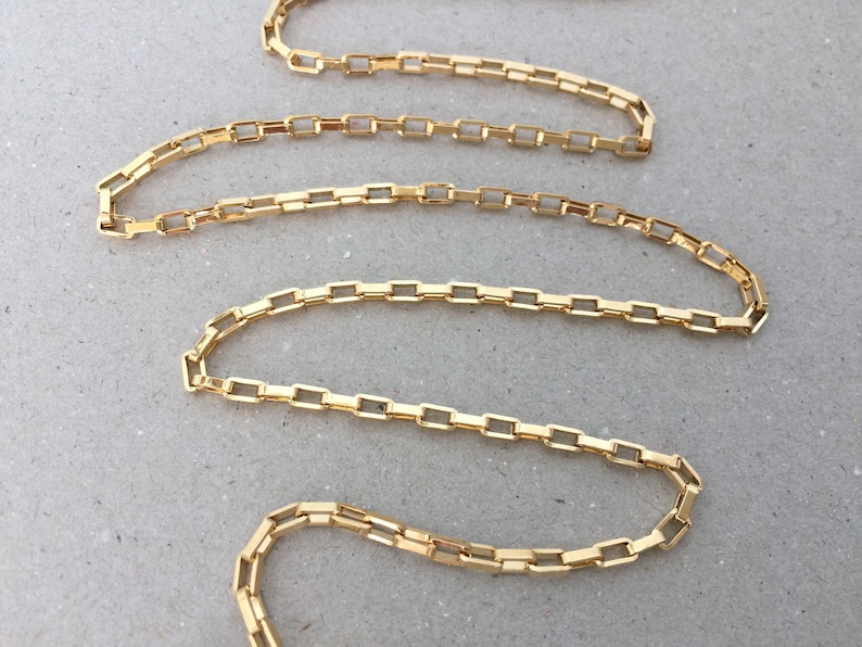 Gold Box Link Chain Necklace Thick Large Rectangle Link - Etsy