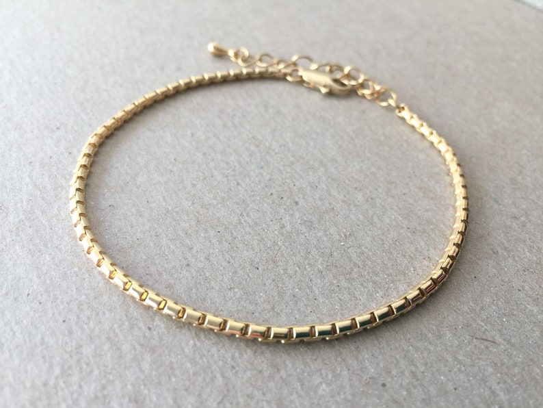 Gold Box Chain Anklet Thick Gold Chain 2.2mm Round Box - Etsy
