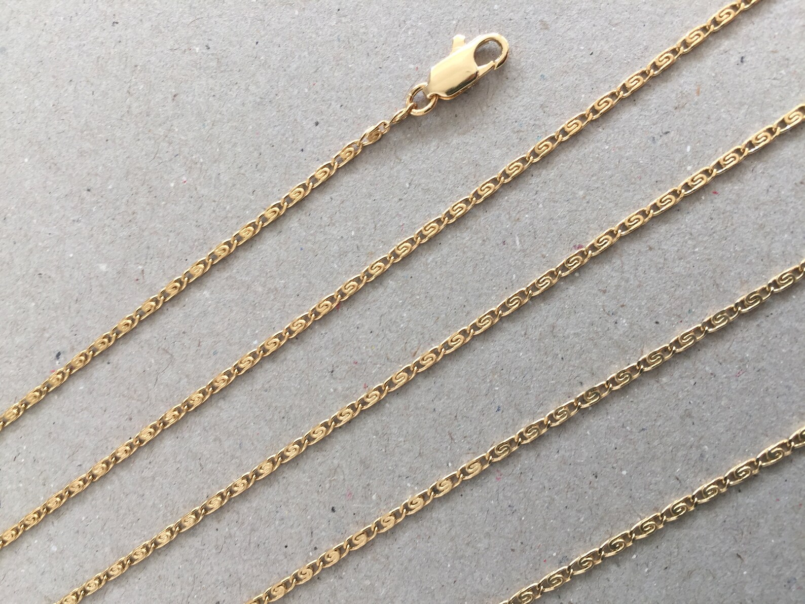 Gold Chain Necklace Fine Scroll Gold Chain Simple Gold - Etsy