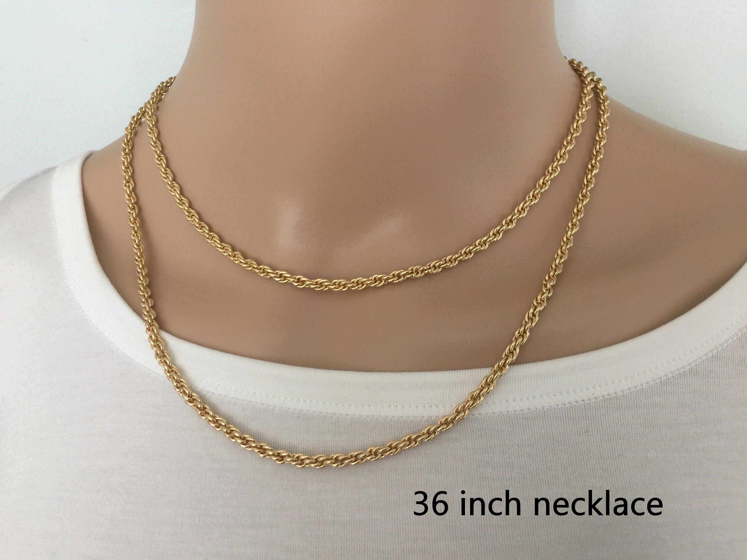 Rope Chain Necklace Gold French Rope Chain 3.5mm Braided - Etsy