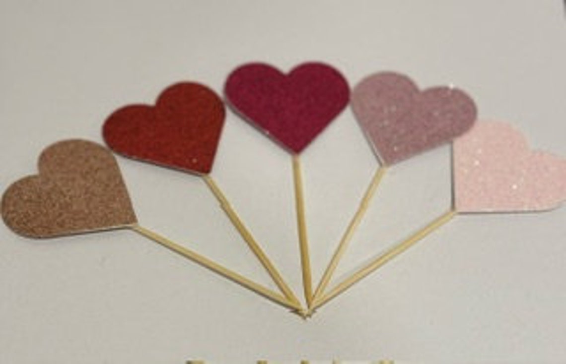Heart Cupcake Toppers (18) - Etsy