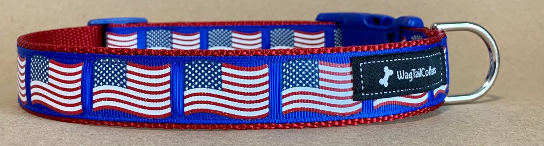 Glittery Red-white & Blue Star Dog Collar - Etsy