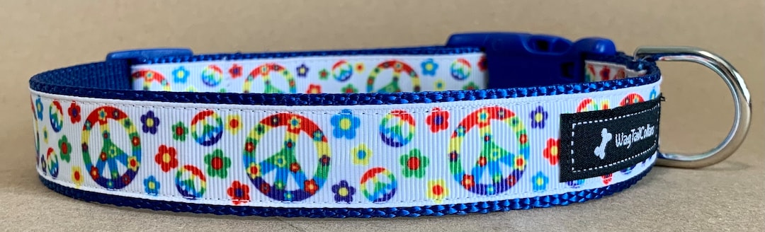 Peace Sign Dog Collar - Etsy