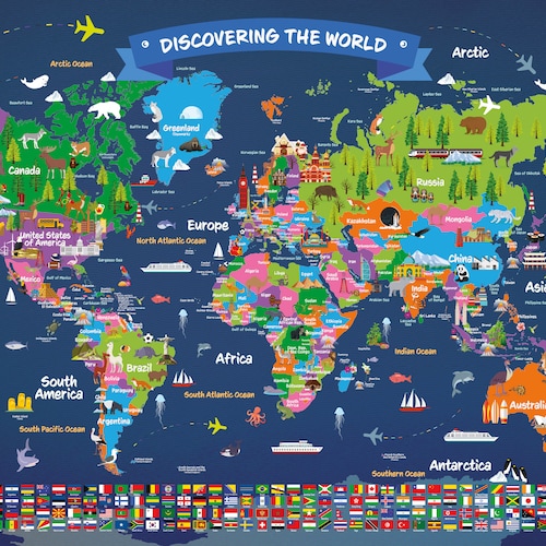 World Map For Kids With Countries