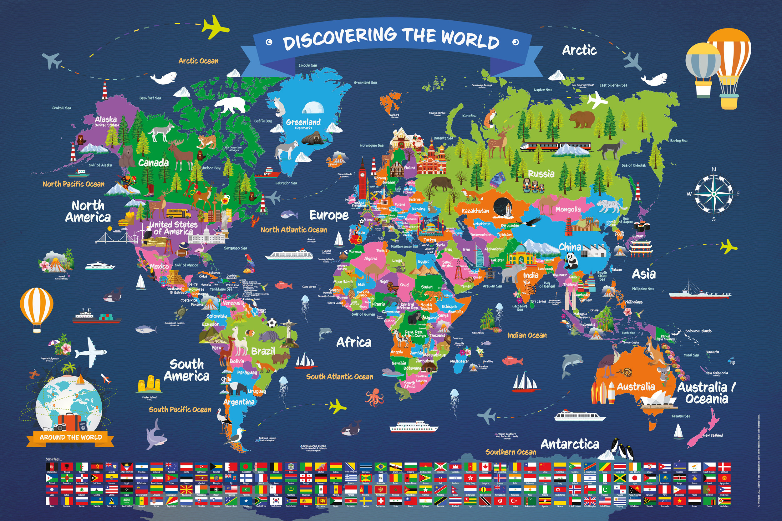 World Map Poster For Kids