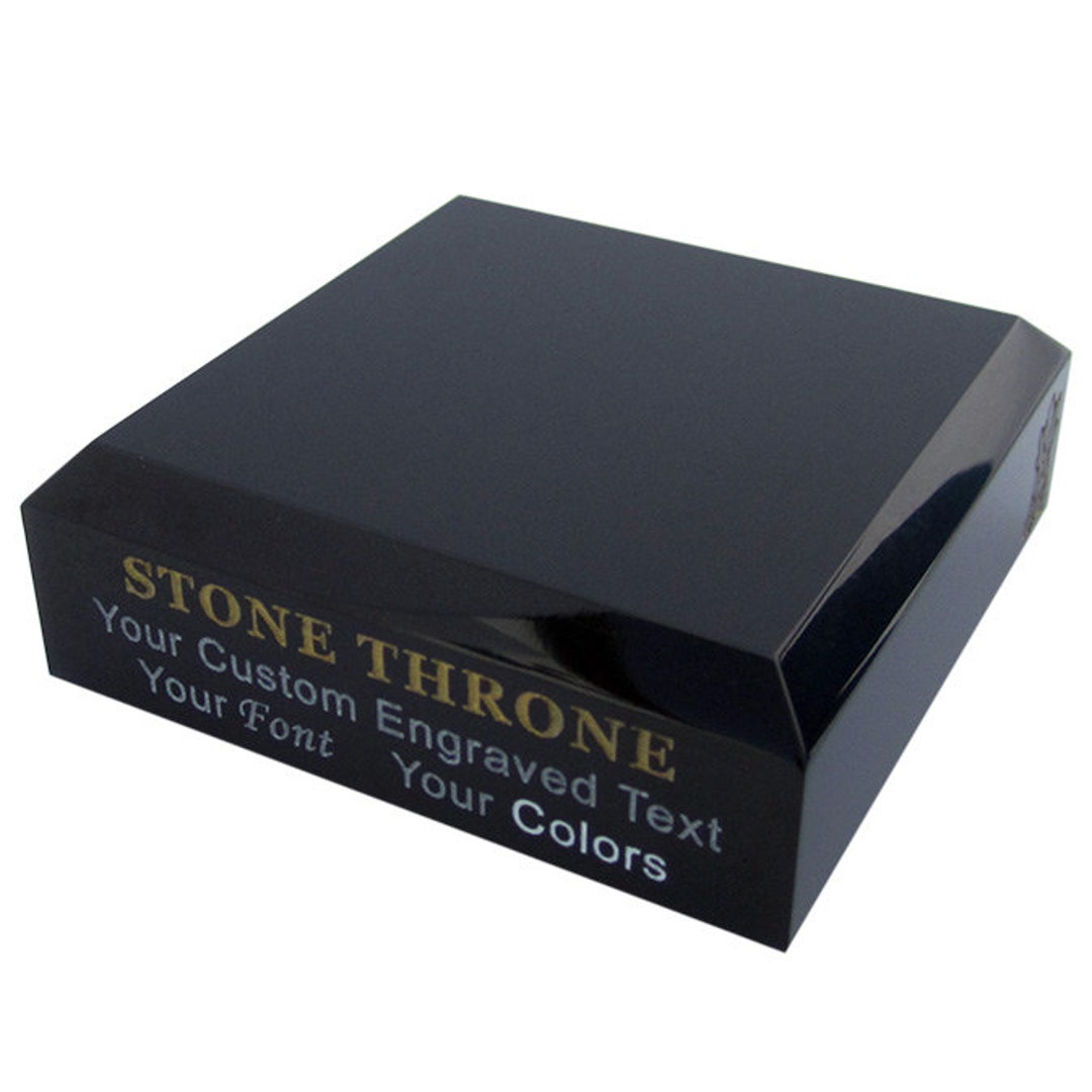 Black Engraved Display Stand Base for Urn, Trophy, Award, Mineral ...