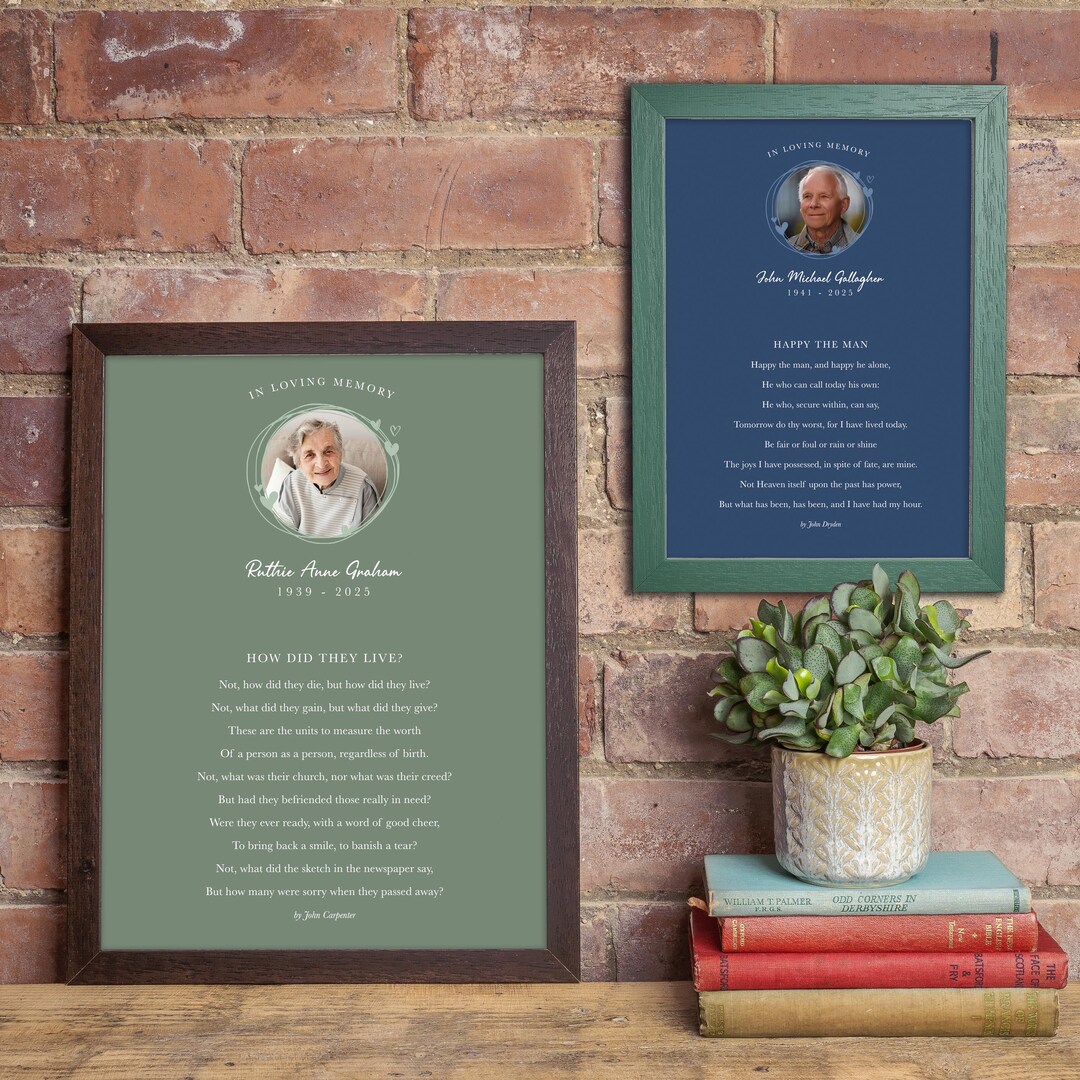 Personalized Memorial Poem Print With Photo: Custom Tribute (PDF) - Etsy