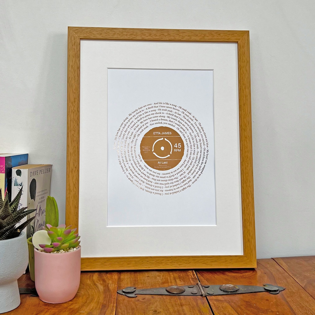 Personalised Metallic Foil Song Lyrics Art, Favourite Song Personalised ...