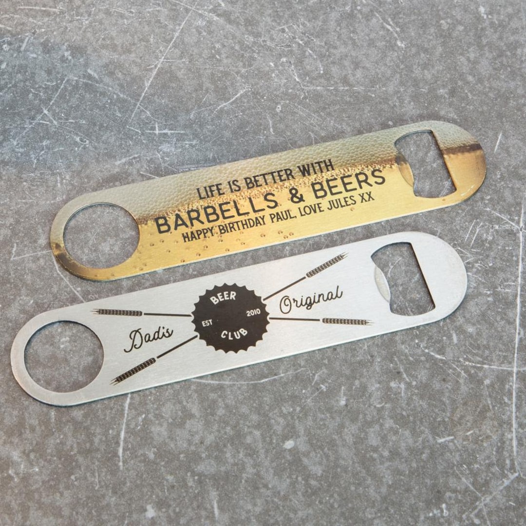 Unique Barbell Beer Bottle Opener - Fun Fitness Gift for Men and Gym ...