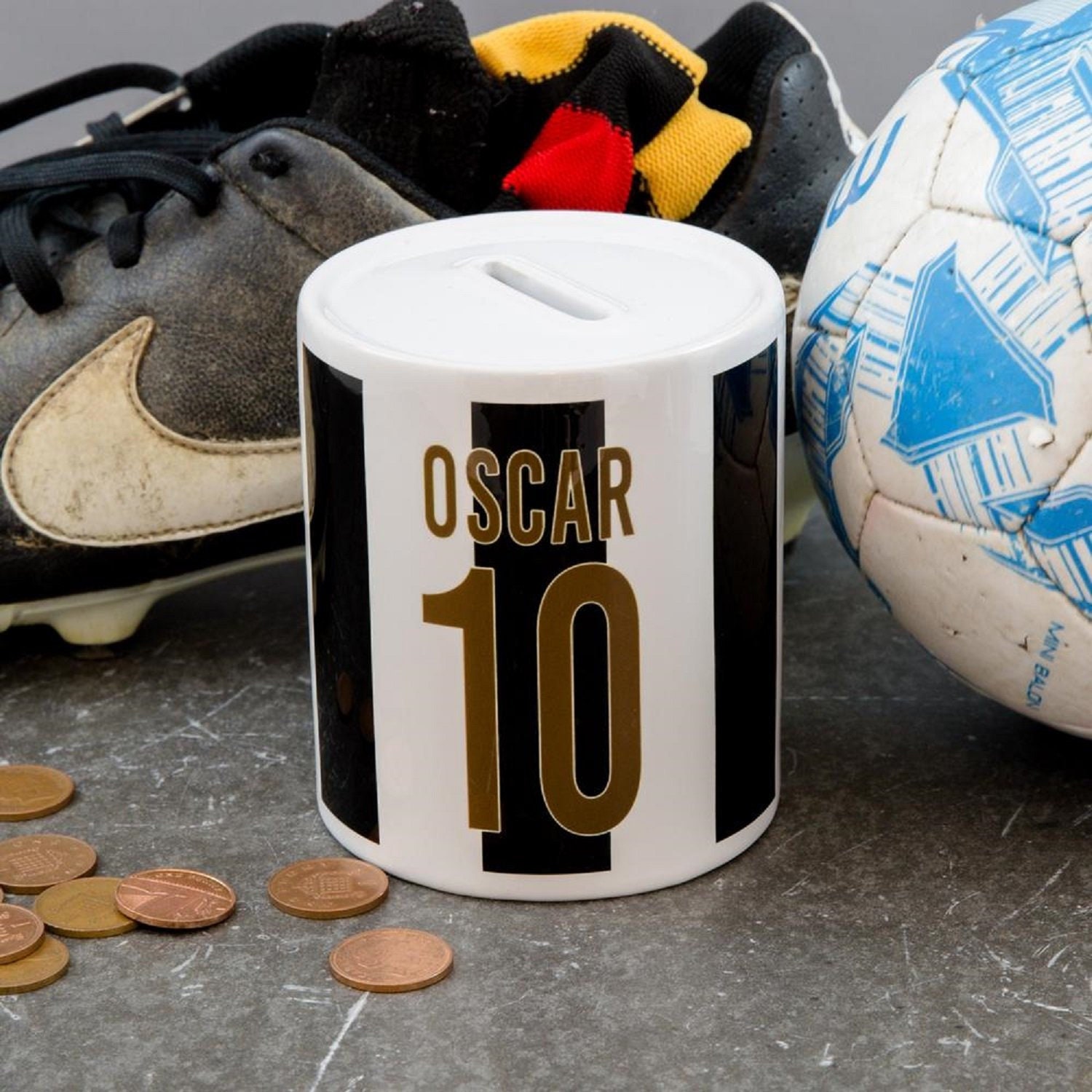 Personalised Sports Strip Money Box Football Soccer Rugby | Etsy