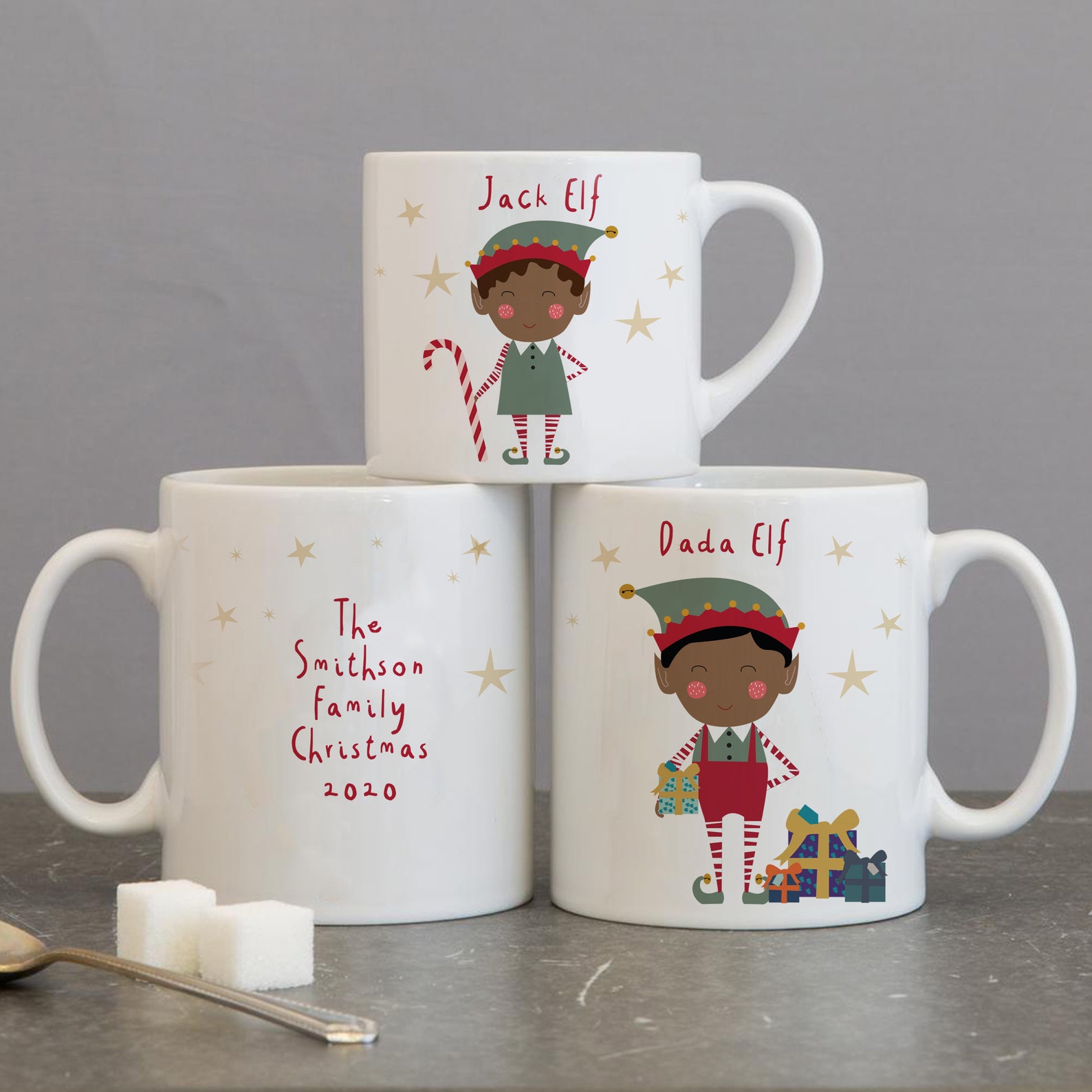 PERSONALISED Elf Family Mug Set Fun Mummy Daddy Grandpa Elf | Etsy UK