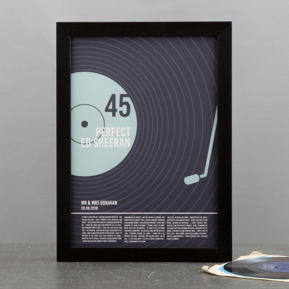 Personalised Song Lyrics Record Print - Any Song Words Gallery Wall ...