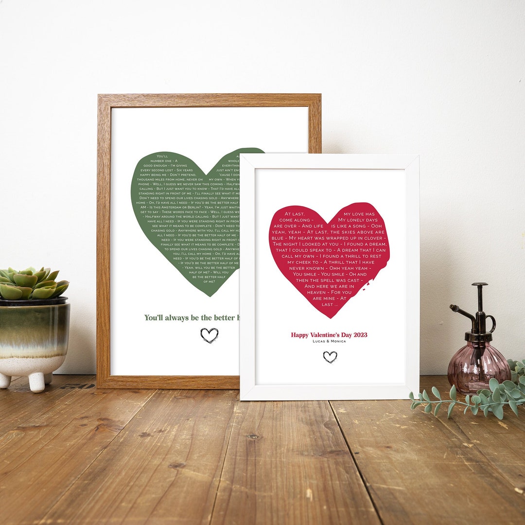 Personalised Handcrafted Song Words Print - Unique Gift for Mom, Sister ...