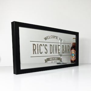 Custom Vintage Mirrored Bar Sign - Etsy