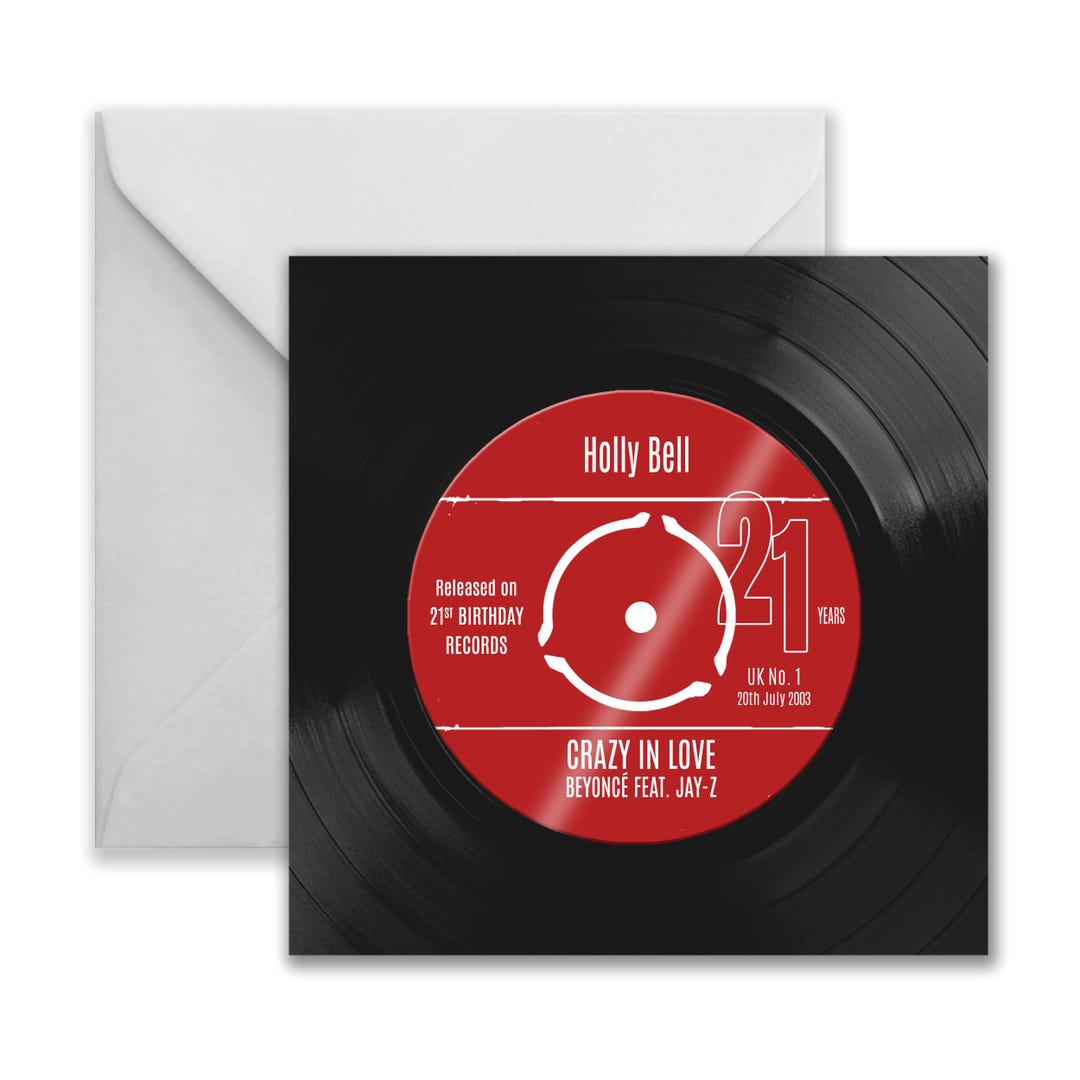 21st Birthday Greeting Card & Gift - Vinyl Record Coaster of Number 1 ...