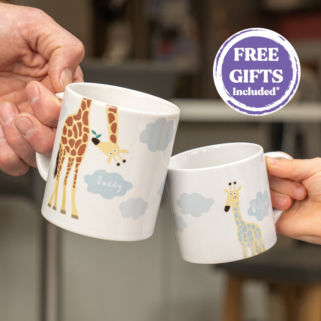 Giraffe Family Mugs: Mummy, Daddy & Toddler Set, Home Decor Gift - Etsy UK