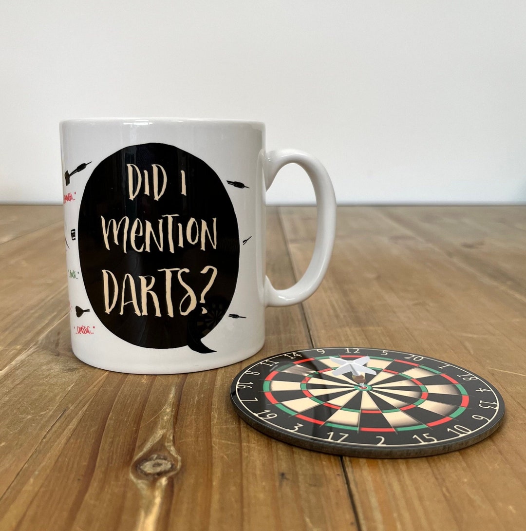 Funny Darts Gift Personalised Phrases Mug Dart Board Gift Set | Father ...