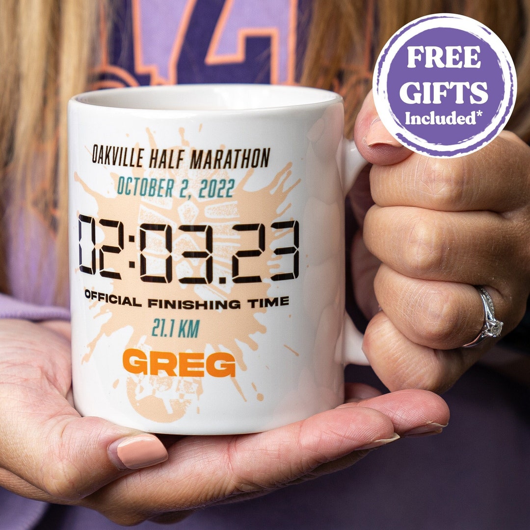 Personalized Runner Mug Gift Set: Marathon, 5k, 10k - Free Coaster - Etsy