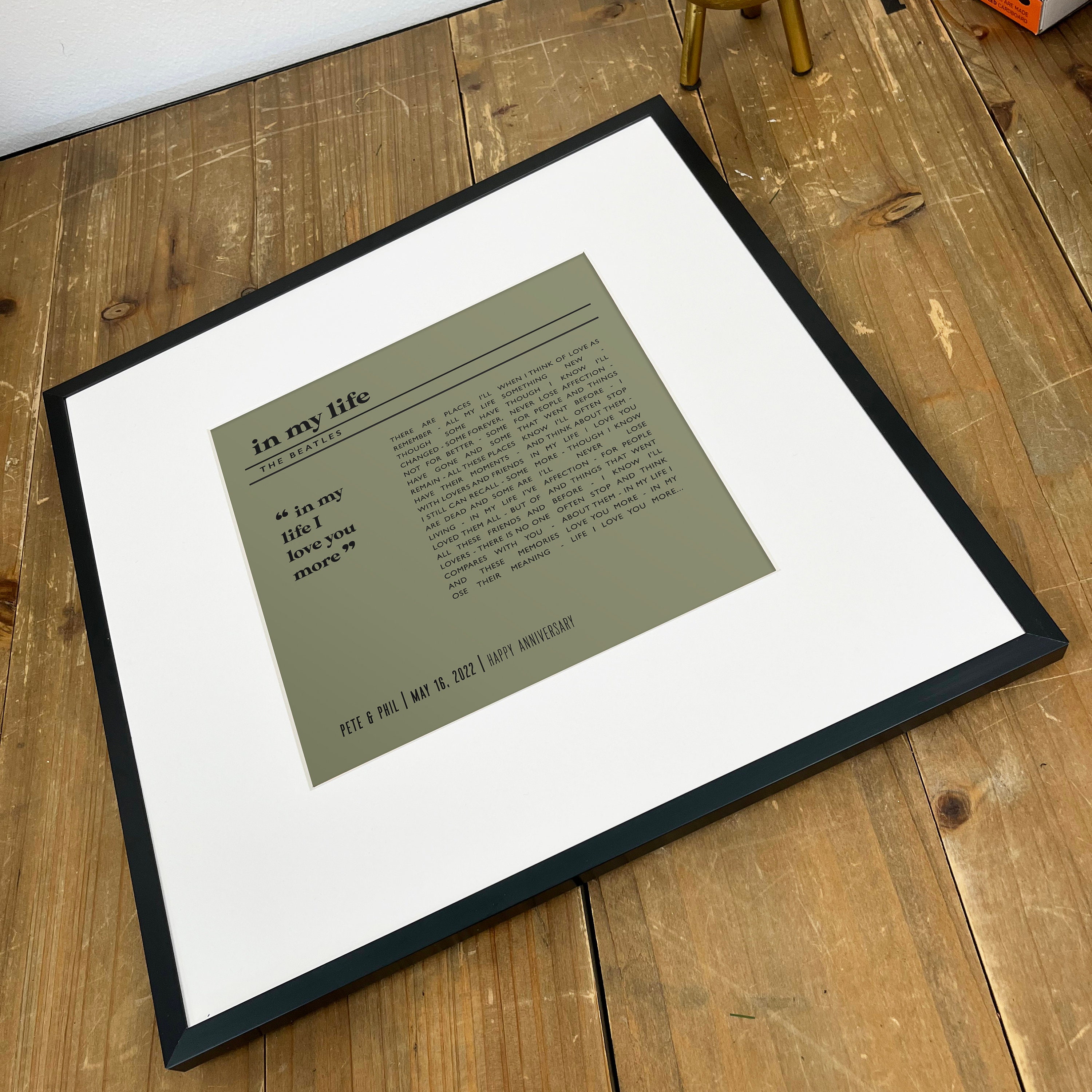 Song Lyrics Print Personalised Any Words Custom First Dance | Etsy