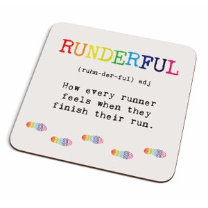 Runderful - Fun Gift for Runner 'runderful' Definition Coaster ...