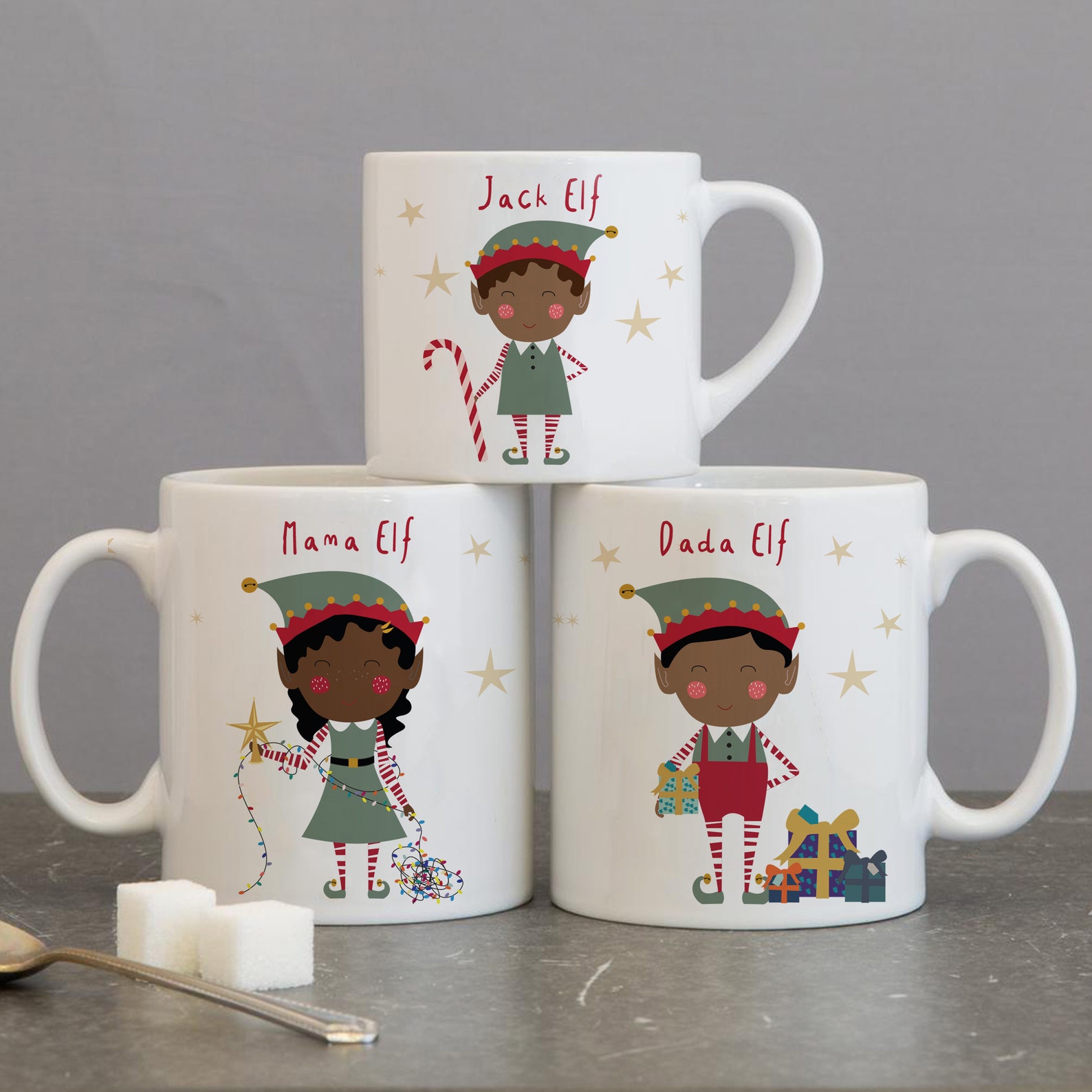 PERSONALISED Elf Family Mug Set Fun Mummy Daddy Grandpa Elf | Etsy UK