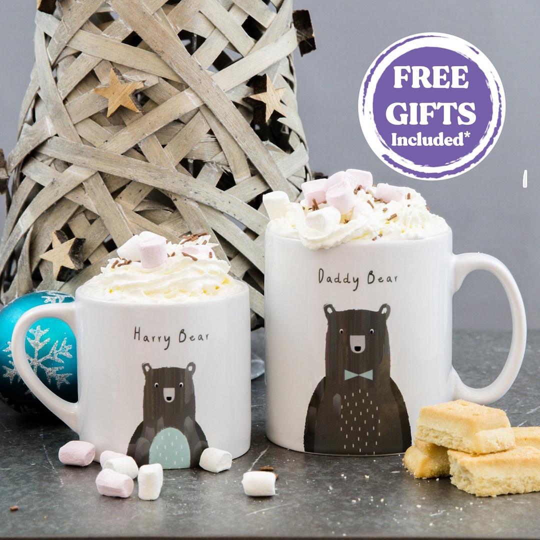 PERSONALISED Bear Family Set Mugs - Sip, Snuggle, Fun and Share the ...