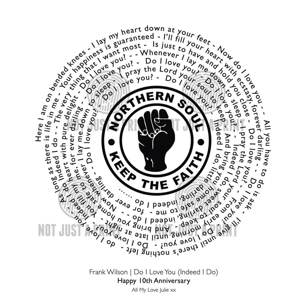 Personalised Northern Soul Framed Print Keep the Faith Vinyl - Etsy UK