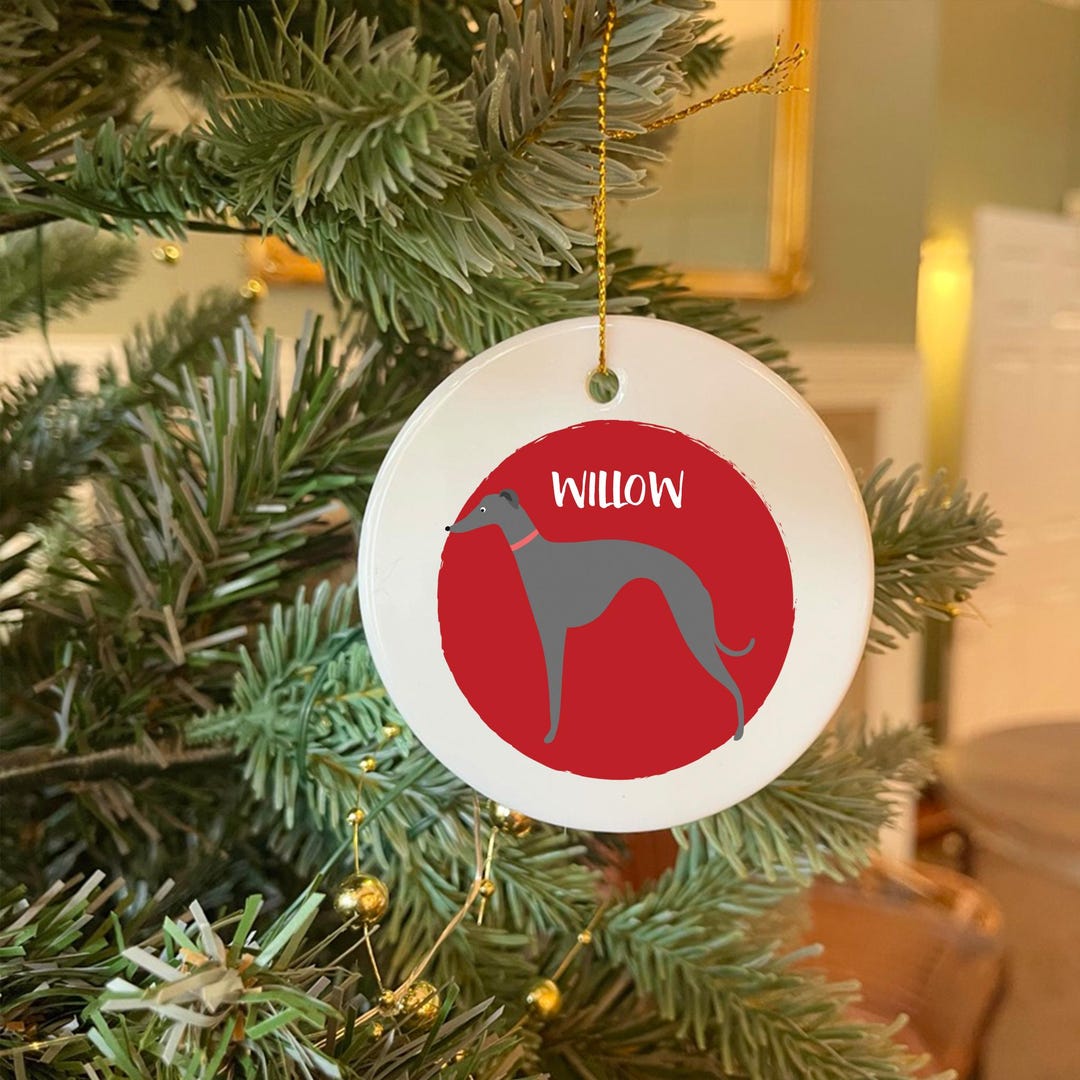 Grey Whippet Christmas Bauble - Personalised Dog Ornament & Unique ...