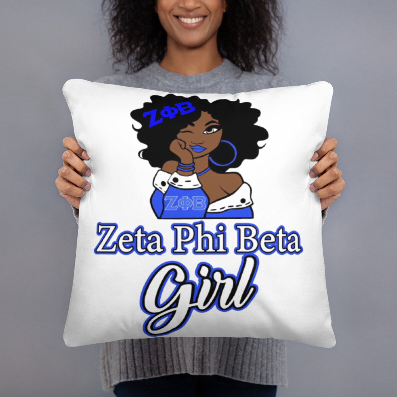 Zeta Phi Beta Girl Pillow, Gifts for Zeta Phi Beta Sorority, Zeta, Phi ...