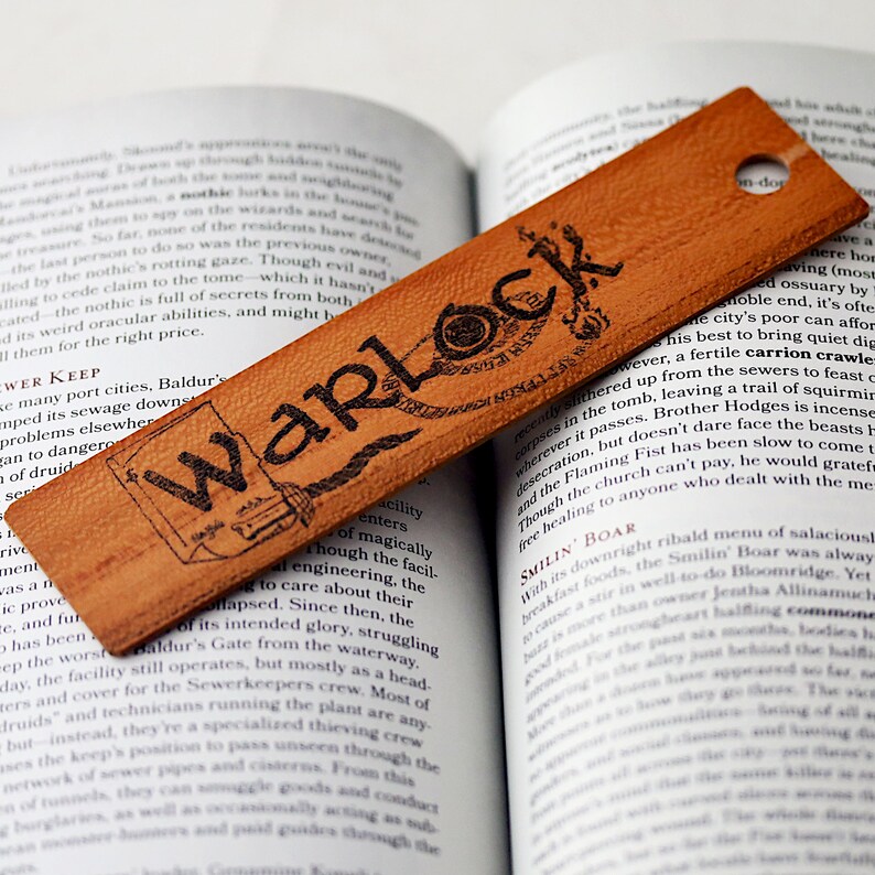 Dnd Character Bookmarks Wooden: Sorcerer, Wizard, Warlock, Druid ...