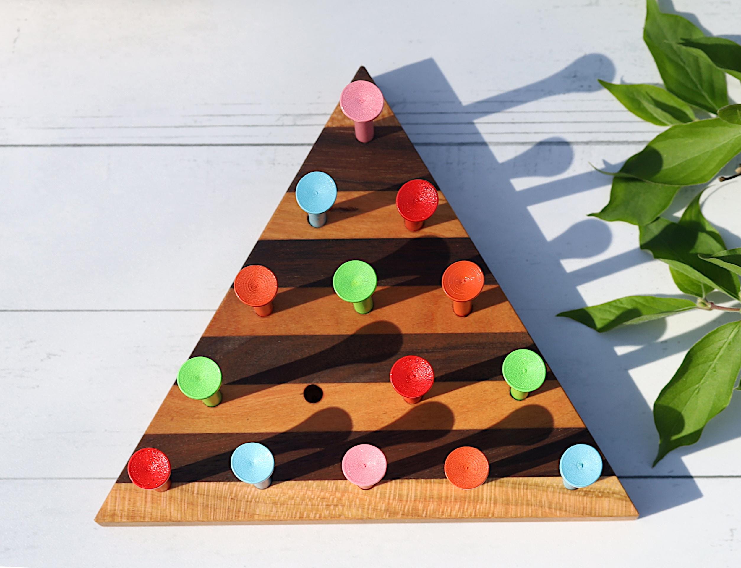 Wooden Triangle Peg Game, Minimalist Coffee Table Game, Cracker Barrel ...