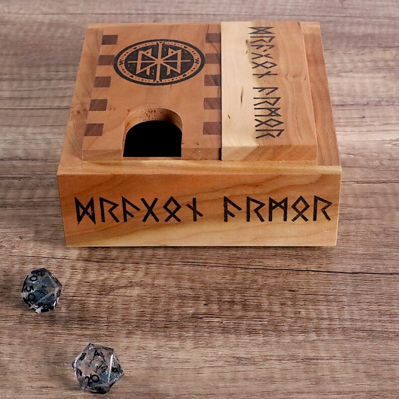 Viking Rune Circle Wood Dice Tower for Dnd, Pathfinder, Shadowrun ...
