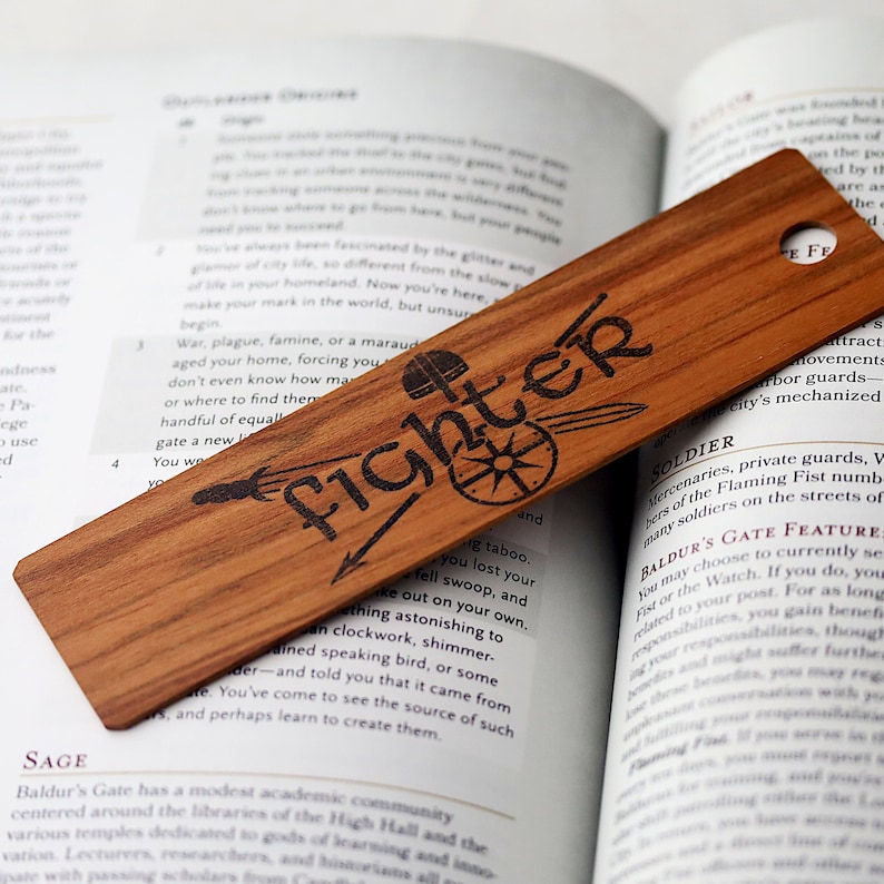 Dnd Character Bookmarks Wooden: Sorcerer, Wizard, Warlock, Druid ...