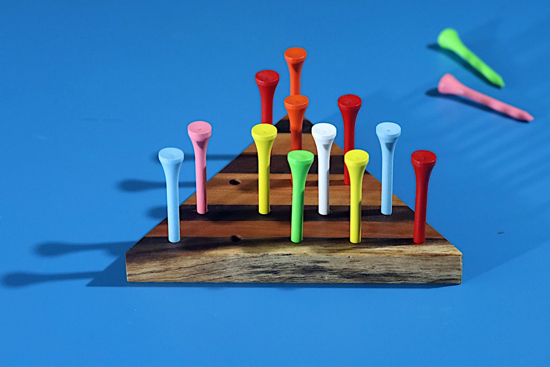 Wooden Triangle Peg Game, Minimalist Coffee Table Game, Cracker Barrel ...