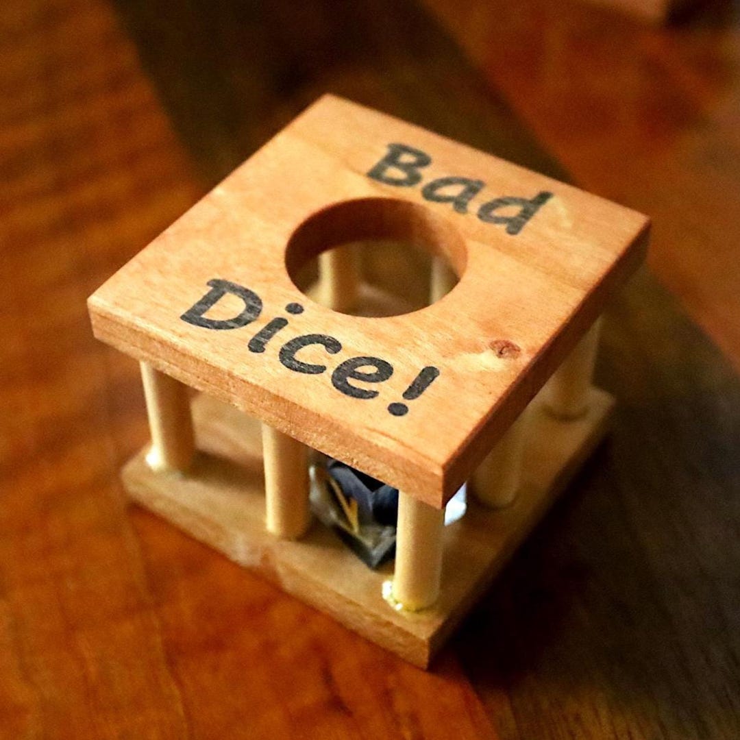 Wood Dice Jail, Funny Dnd Dice Cage, Bad Dice! and Tentacle Designs ...
