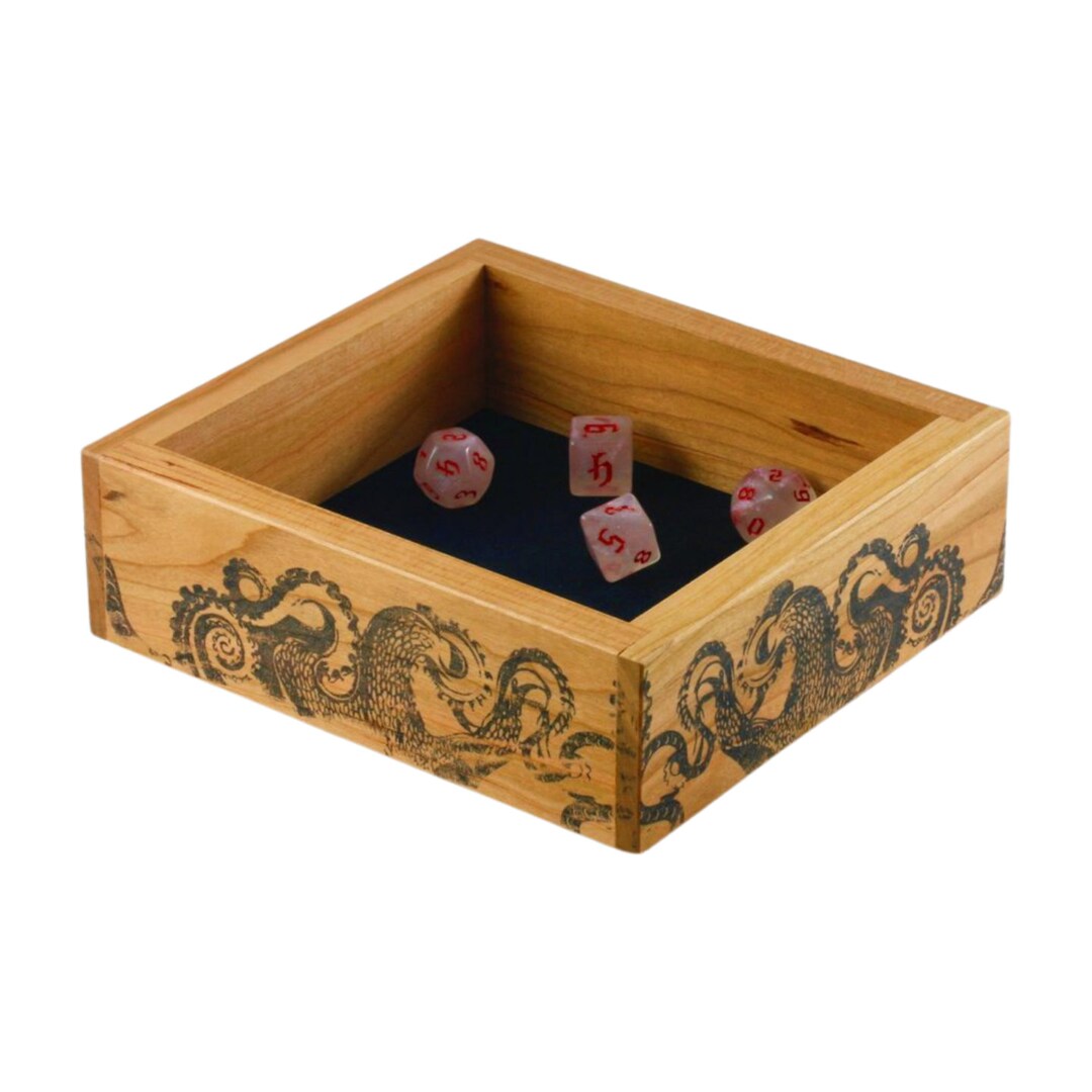 Tentacle Dnd Dice Tray Wood Cthulhu Dice Rolling Tray for Arkham Horror ...