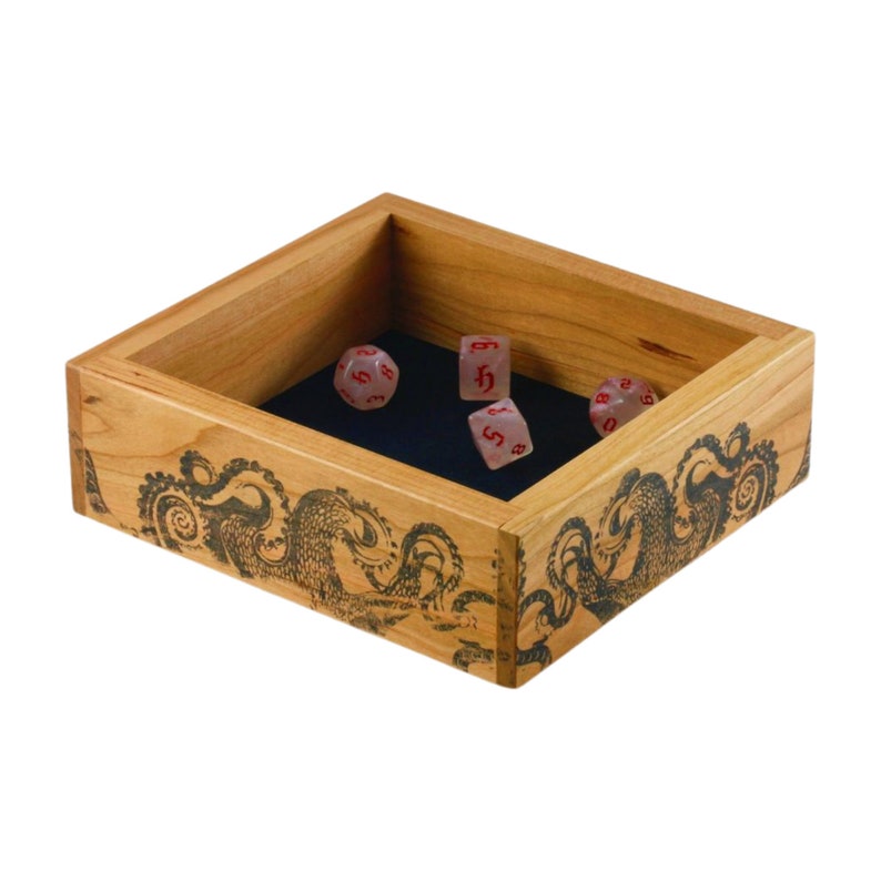 Tentacle Dnd Dice Tray Wood Cthulhu Dice Rolling Tray for Arkham Horror ...