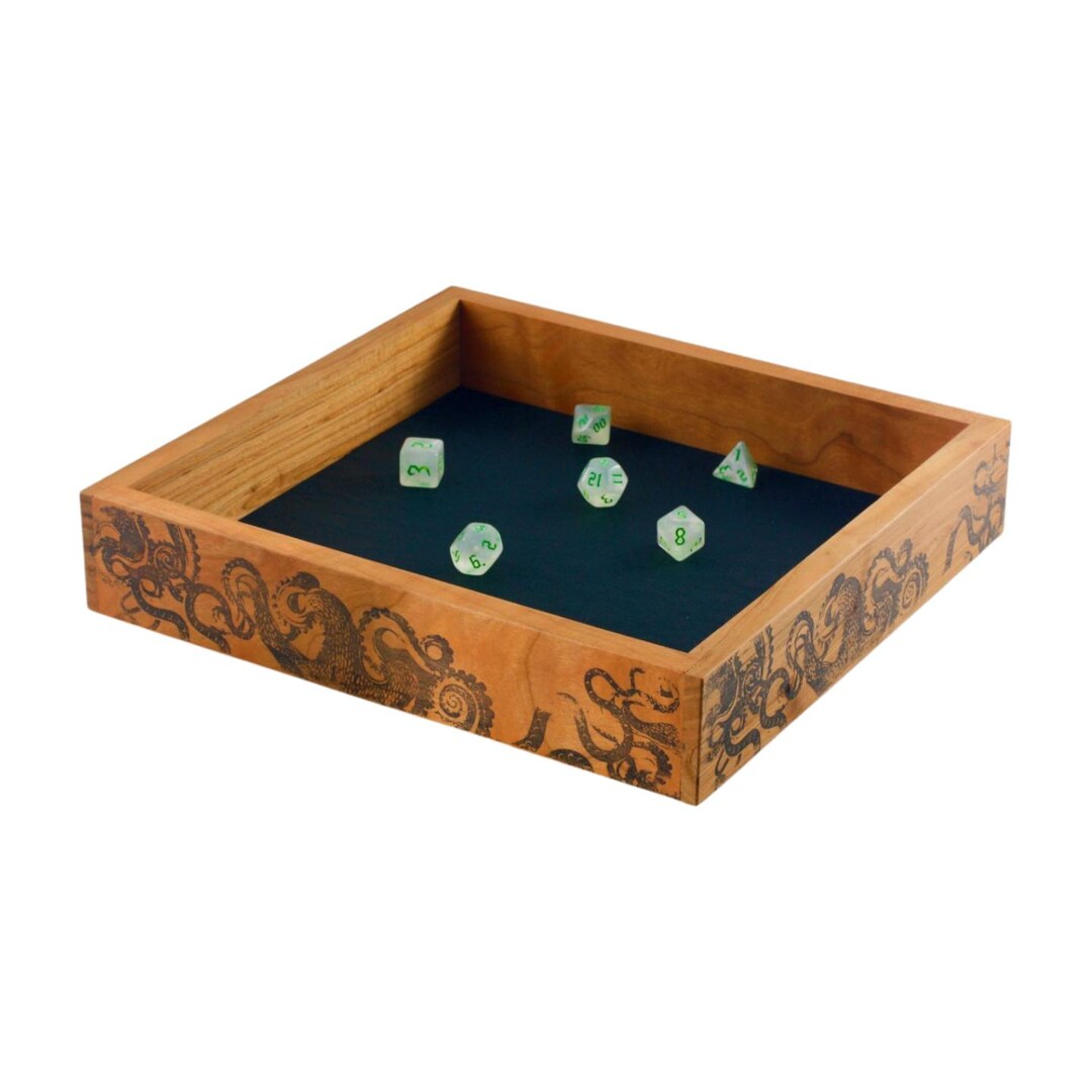 Tentacle Dnd Dice Tray Wood Cthulhu Dice Rolling Tray for Arkham Horror ...