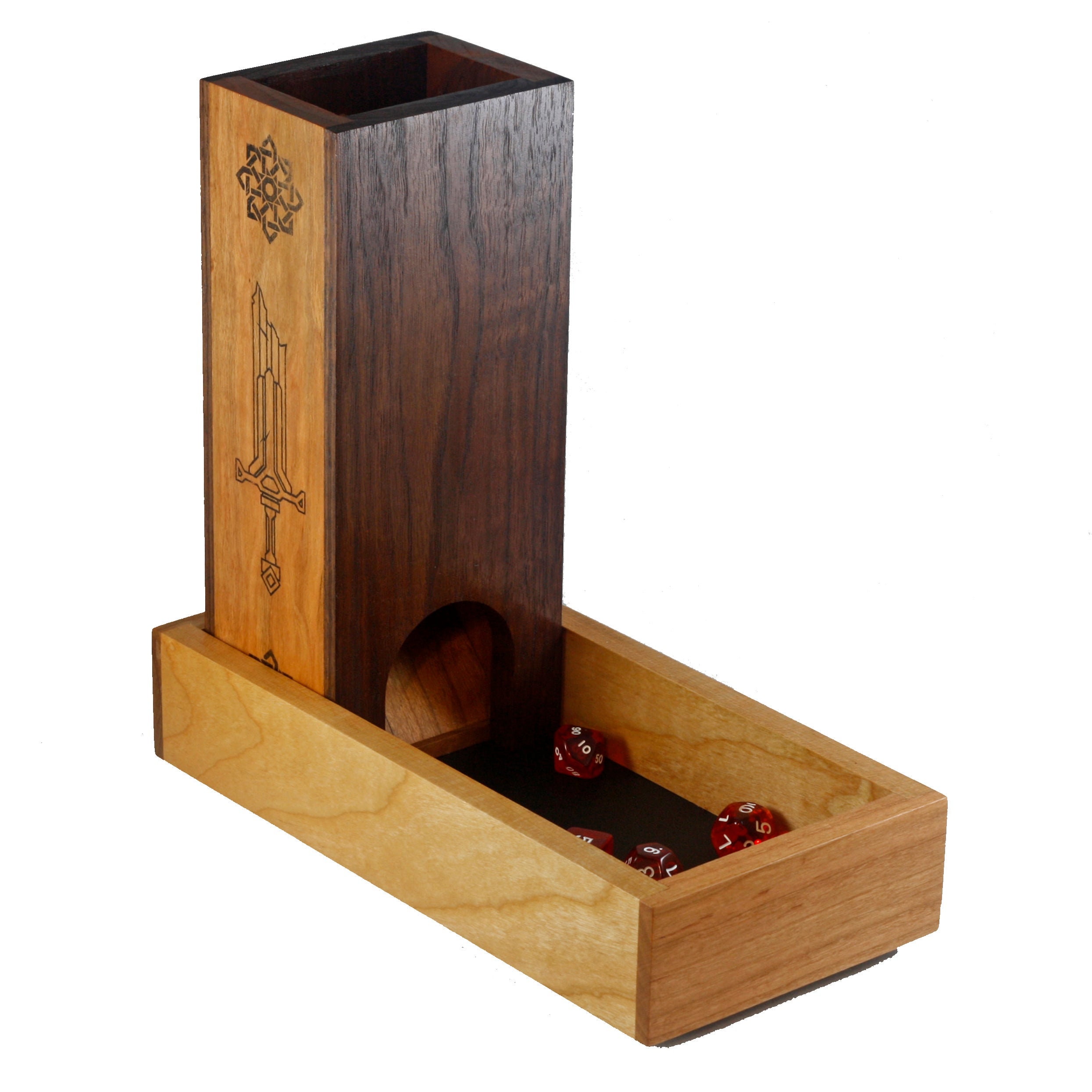Dnd Wood Dice Tray for Pathfinder, Shadowrun TTRPG, Bunco Party, Board ...