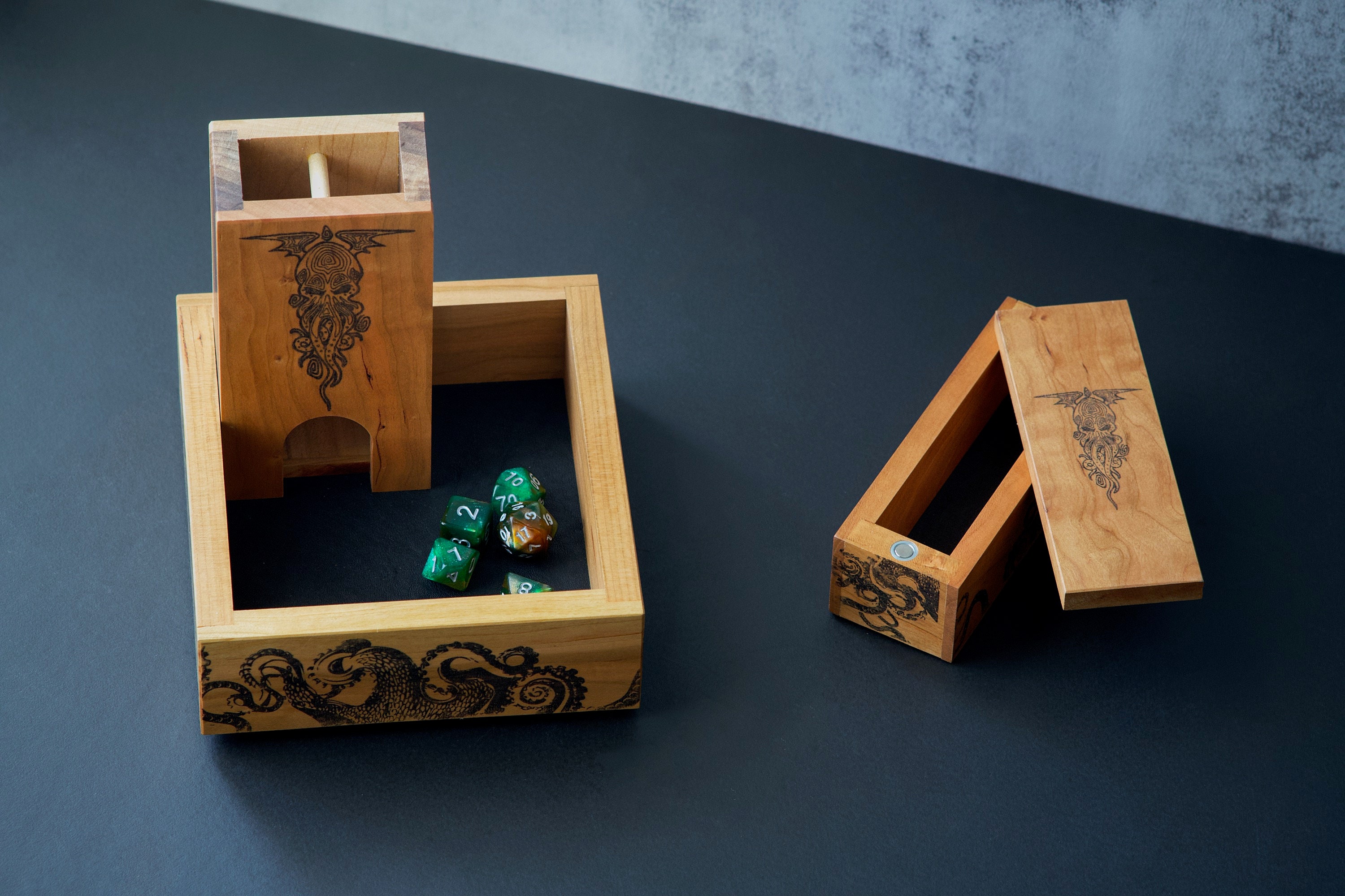 Tentacle Dnd Dice Tray Wood Cthulhu Dice Rolling Tray for Arkham Horror ...