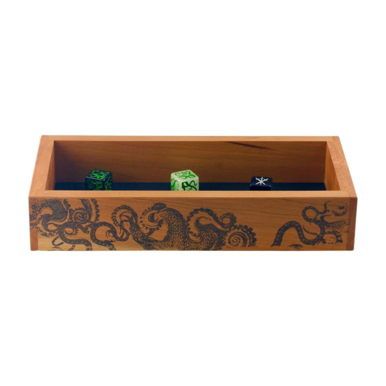 Tentacle Dnd Dice Tray Wood Cthulhu Dice Rolling Tray for Arkham Horror ...