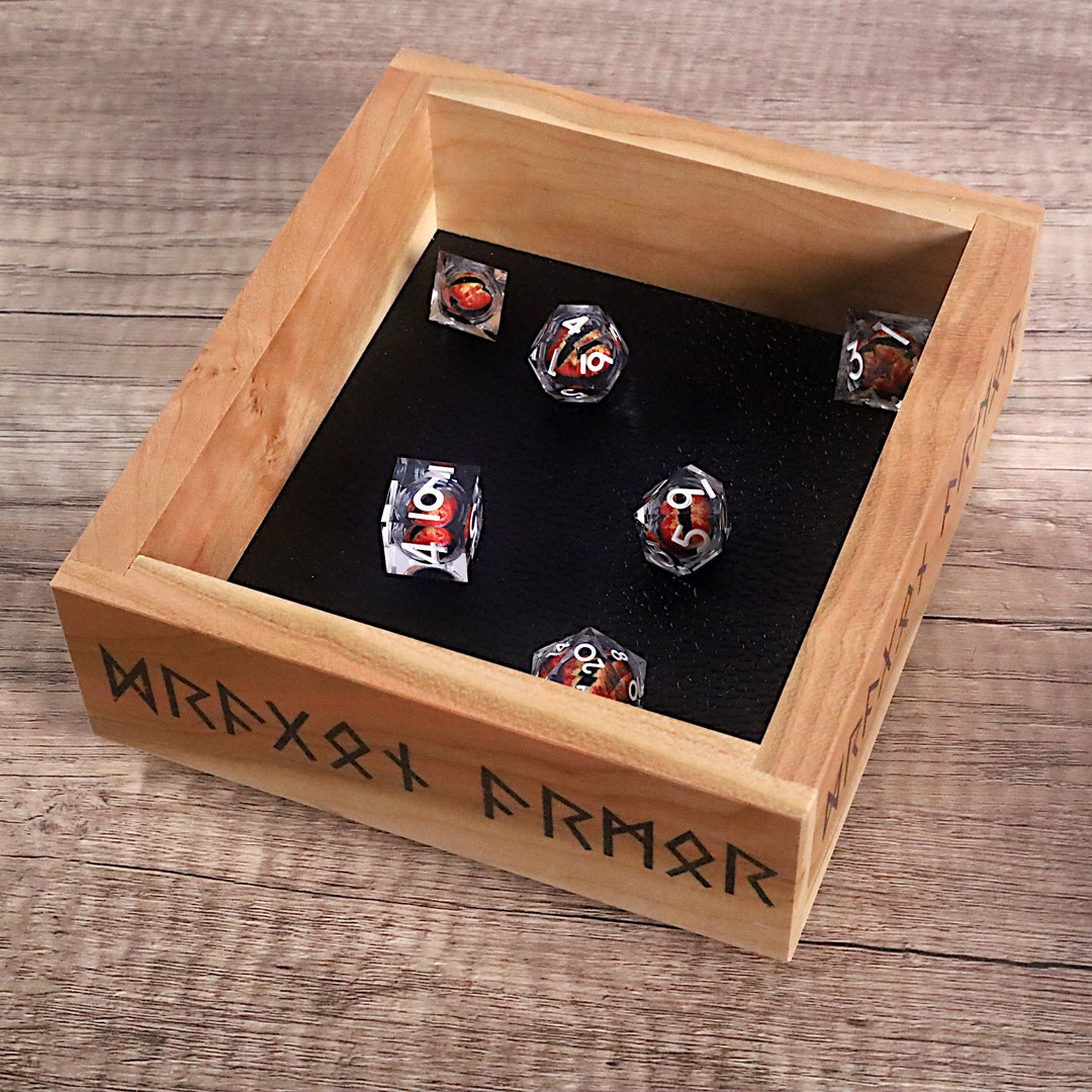 Norse Runes Wood Dice Tray for Dnd, Pathfinder, Shadowrun, TTRPG Dice ...