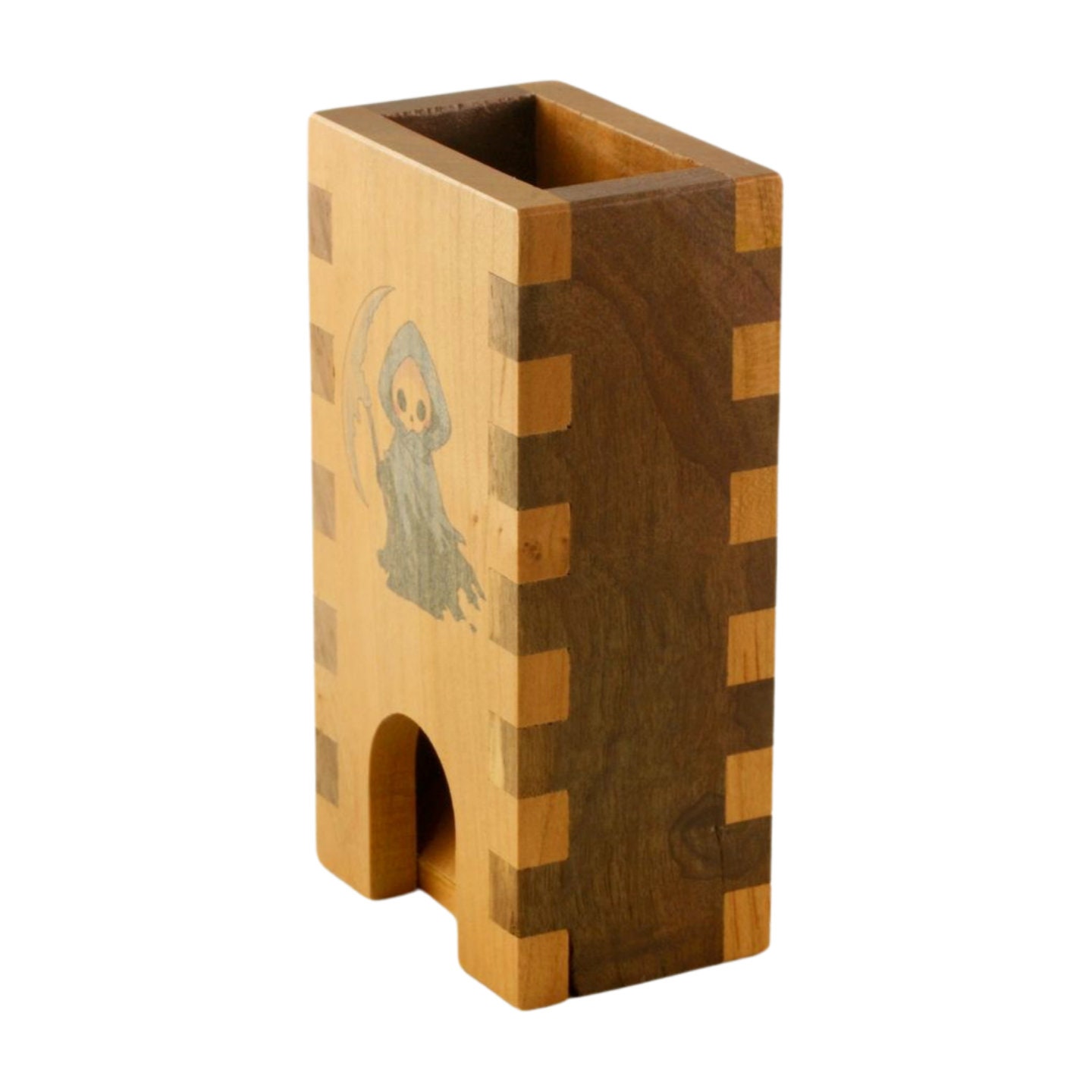 Creepy Cute Grim Reaper Dice Tower Wood, Small Dnd Dice Roller for ...