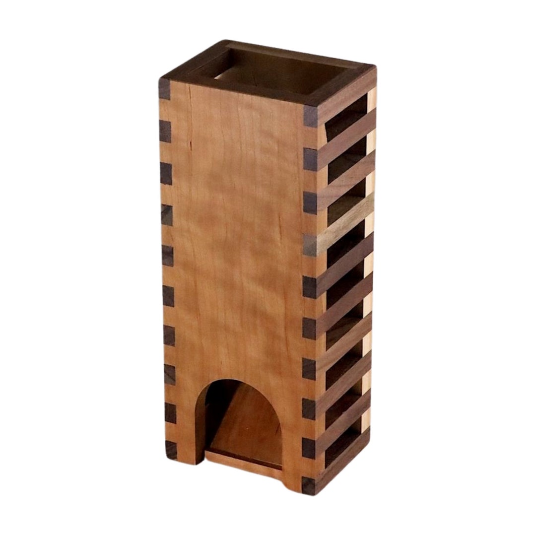 Cherry and Walnut Classic Dice Tower With See-through Skeleton Design ...