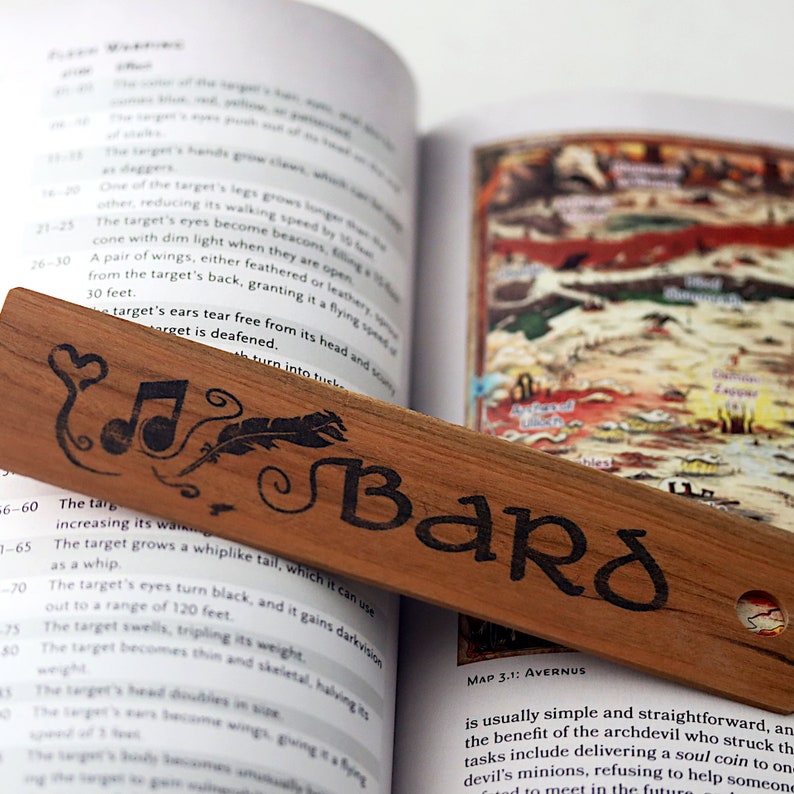 Dnd Classes Wooden Bookmark: Barbarian, Bard, Cleric, Druid, Fighter ...
