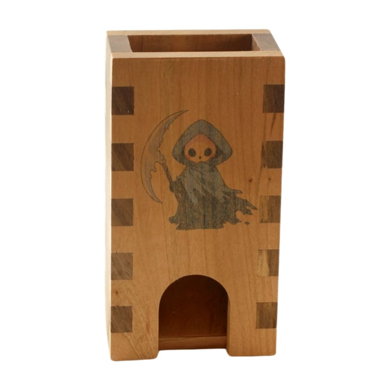 Creepy Cute Grim Reaper Dice Tower Wood, Small Dnd Dice Roller for ...